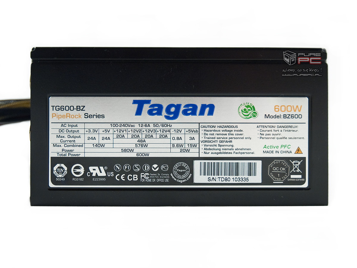 Tagan TG600 Below Zero 600W (strona 2) | PurePC.pl
