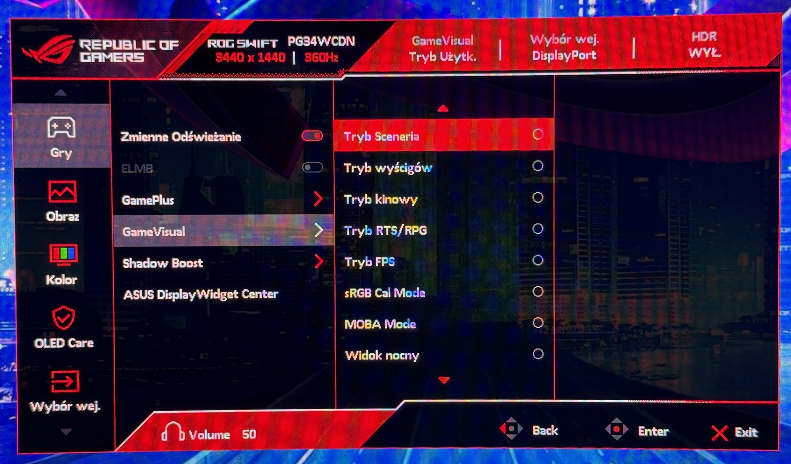 Test ASUS ROG Swift OLED PG34WCDN - Monitor ultrawide z matrycą RGB V ...