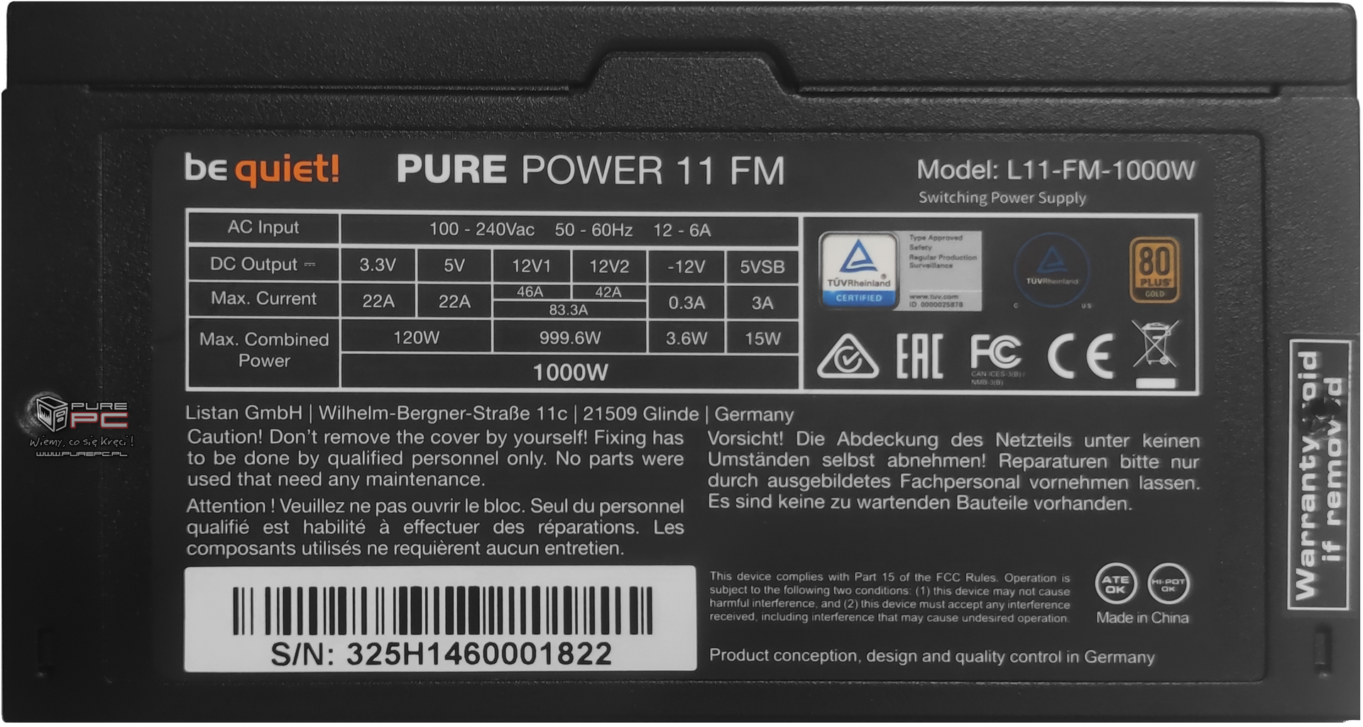 Test zasilacza be quiet! Pure Power 11 FM 1000 W - Duża moc w rozsądnej ...