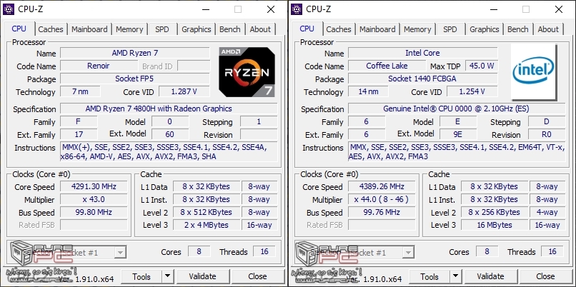 Porównanie procesorów AMD Ryzen 7 4800H vs Intel Core i7-10875H | PurePC.pl