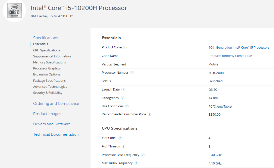 Intel Core i7-10870H oraz i5-10200H - nowe procesory Comet Lake-H ...
