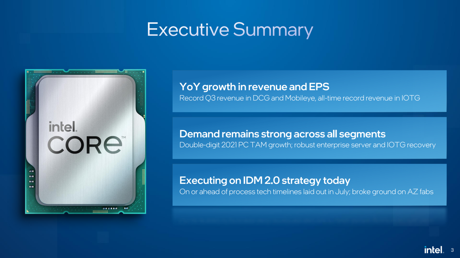 Intel podzielił się wynikami finansowymi za trzeci kwartał roku 2021 ...