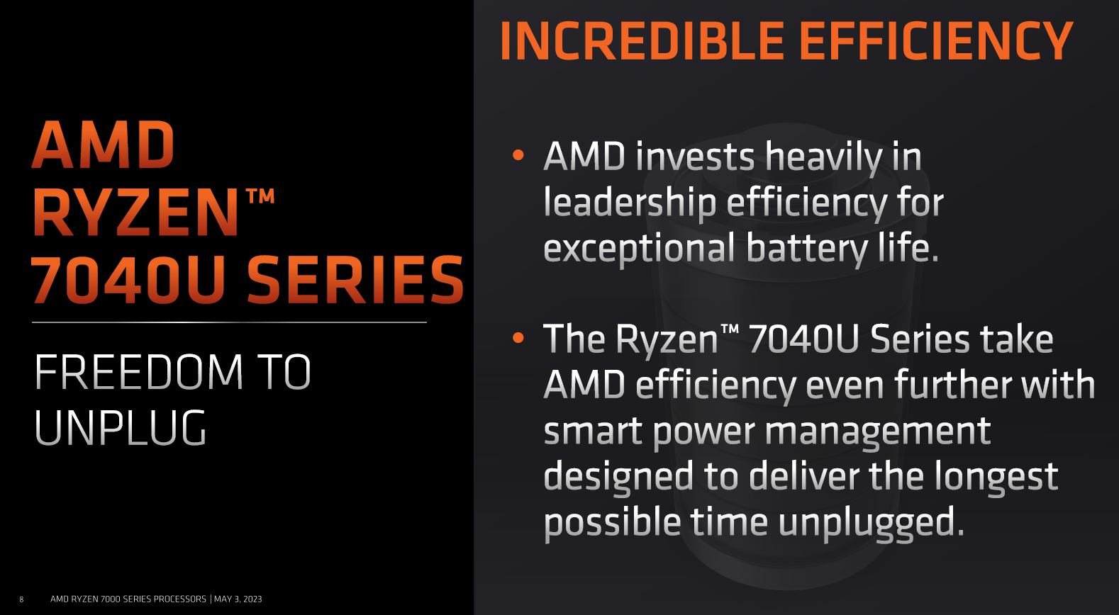 AMD Ryzen 7 7840U, Ryzen 5 7640U, Ryzen 5 7540U, Ryzen 3 7440U ...