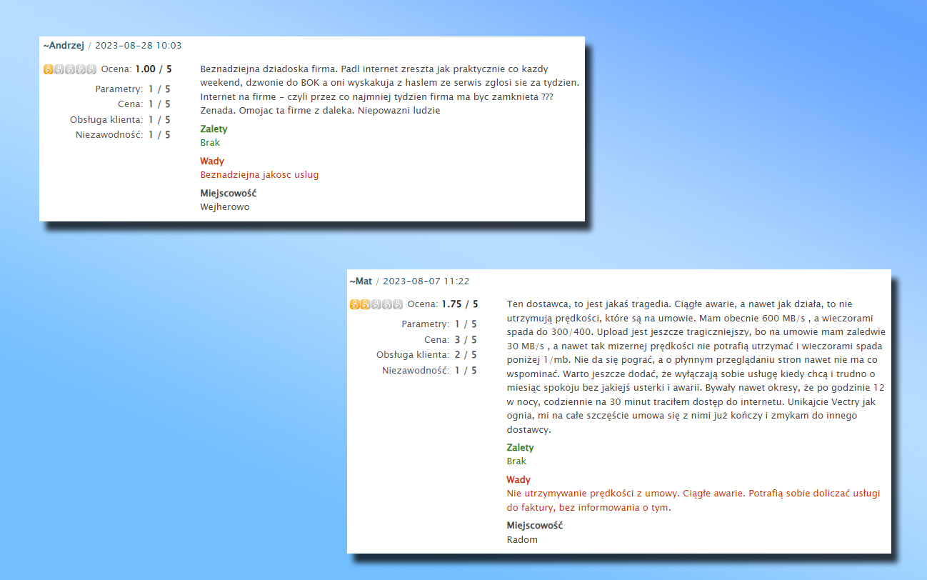 Vectra - internet światłowodowy, którego będziesz żałował do ostatniego ...