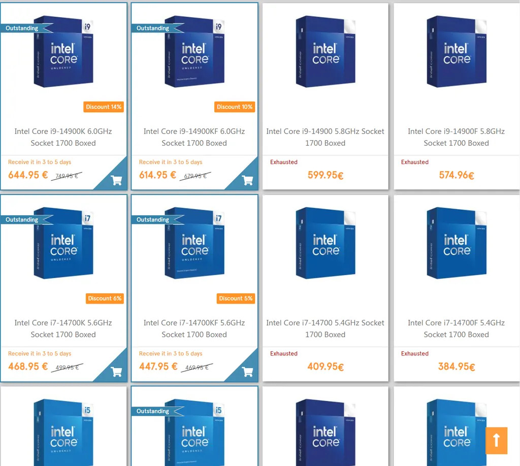 Procesory Intel Core 14. generacji non-K są już w ofercie hiszpańskiego ... Procesory Intel Core 14. generacji non-K są już w ofercie hiszpańskiego ...