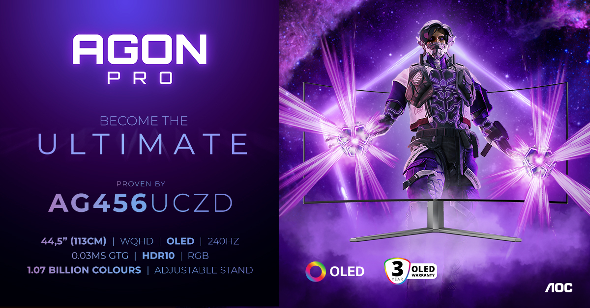 AGON PRO AG456UCZD - zakrzywiony monitor OLED dla graczy. Niski czas reakcji, HDR i obsługa AMD ...