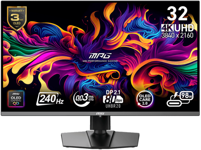 MSI MPG 322URX QD-OLED to monitor do gier, oferujący rozdzielczość 4K ...