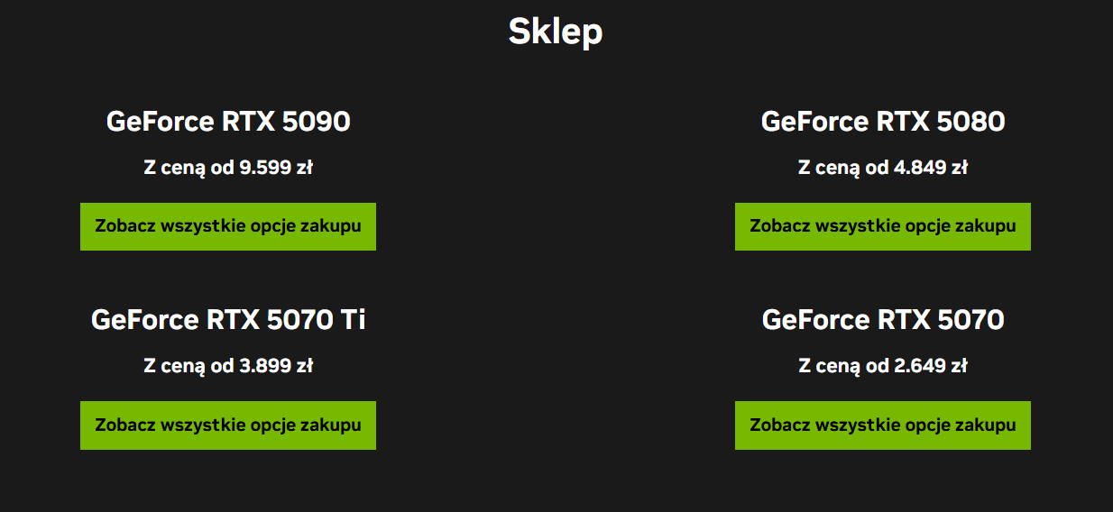 NVIDIA obniża ceny kart graficznych GeForce RTX 50 w Europie. Wszystko przez niższy kurs dolara ...