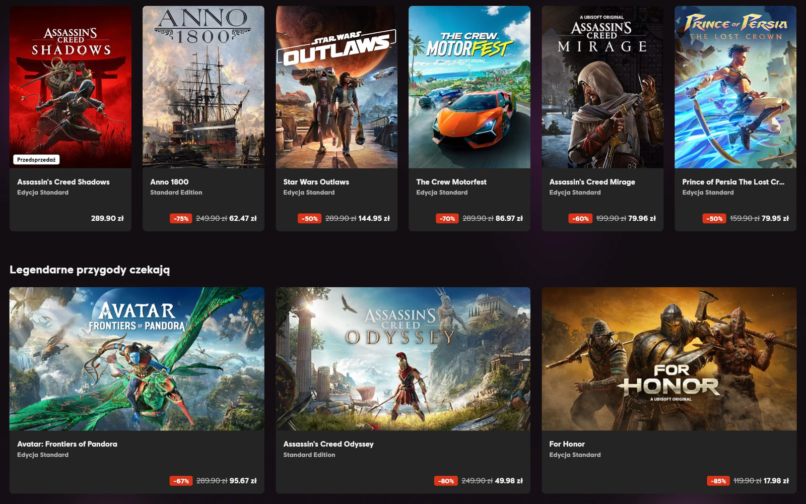 Ubisoft rozpoczął legendarną wyprzedaż. Dużo głośnych gier przecenionych nawet o 85%, w tym Star ...