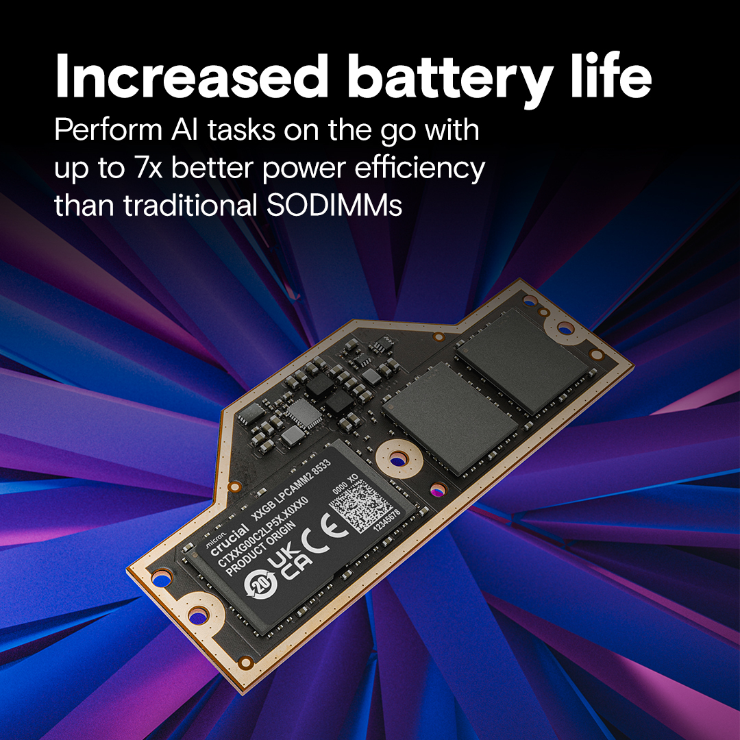 Crucial wprowadza pamięci LPCAMM2 8533 MT/s. Nowy standard dla laptopów ...