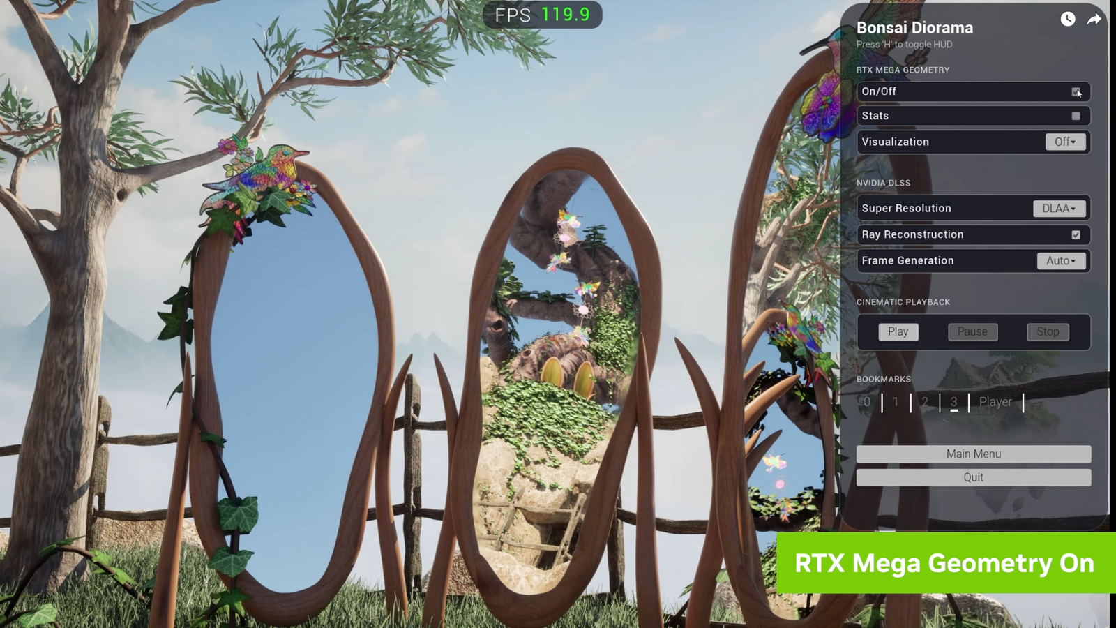 NVIDIA udostępnia demo Bonsai Diorama z RTX Mega Geometry i pełnym path ...