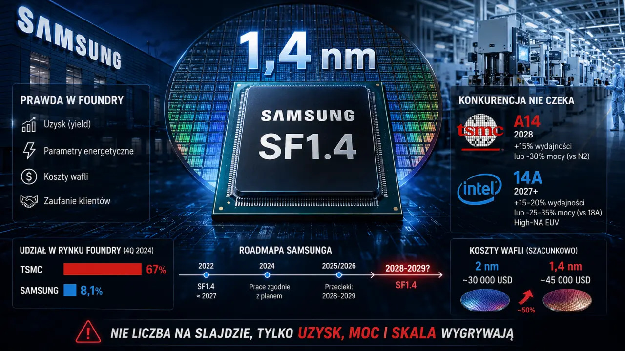 Samsung obiecał 1,4 nm, potem schował projekt. Teraz znów nim macha i ...