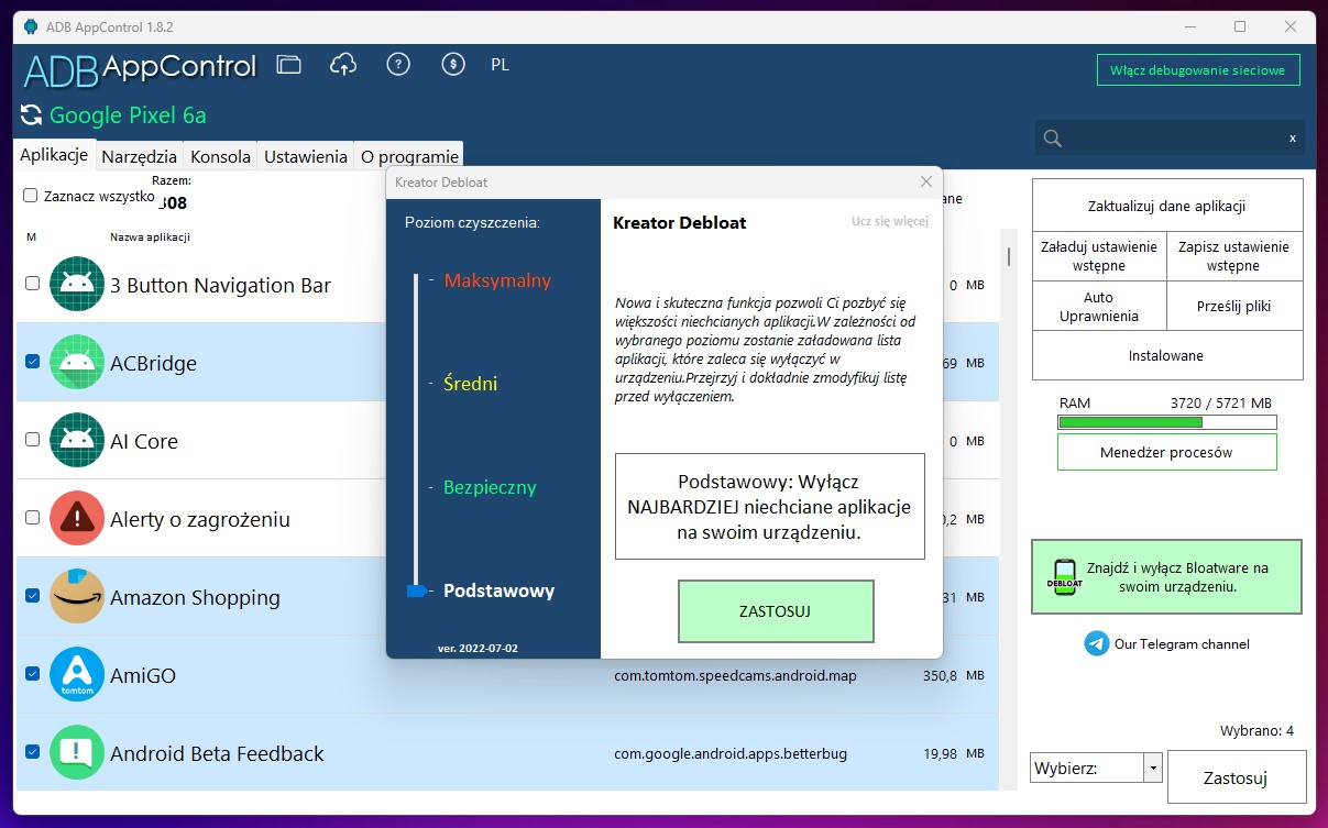 Odchudzanie Androida. Usuń zbędne funkcje za pomocą Universal Android Debloater i ADB AppControl ...