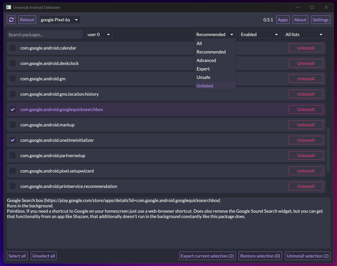 Odchudzanie Androida. Usuń zbędne funkcje za pomocą Universal Android Debloater i ADB AppControl ...
