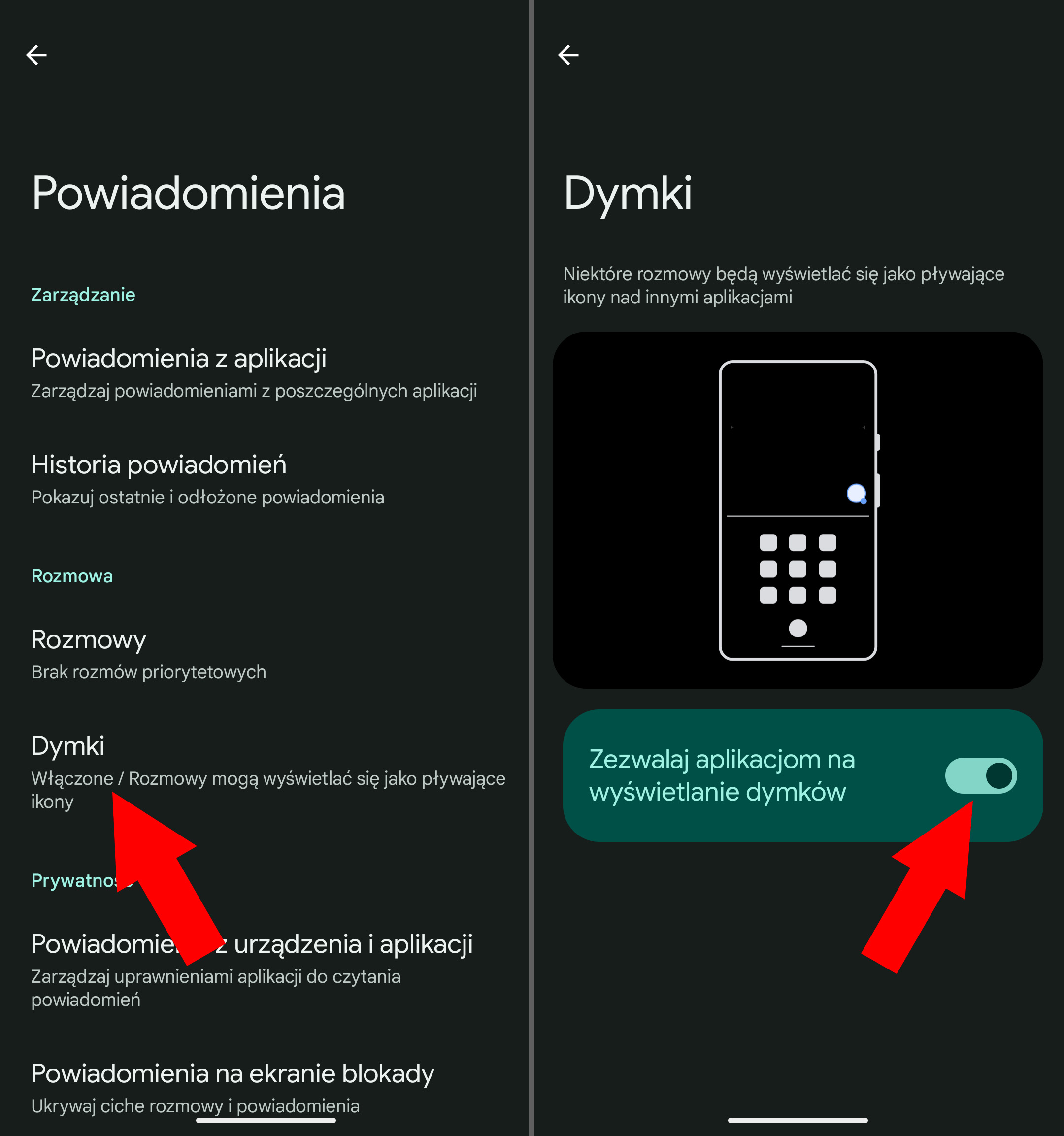 Jak włączyć lub wyłączyć czat w postaci dymków w telefonie z Google ...