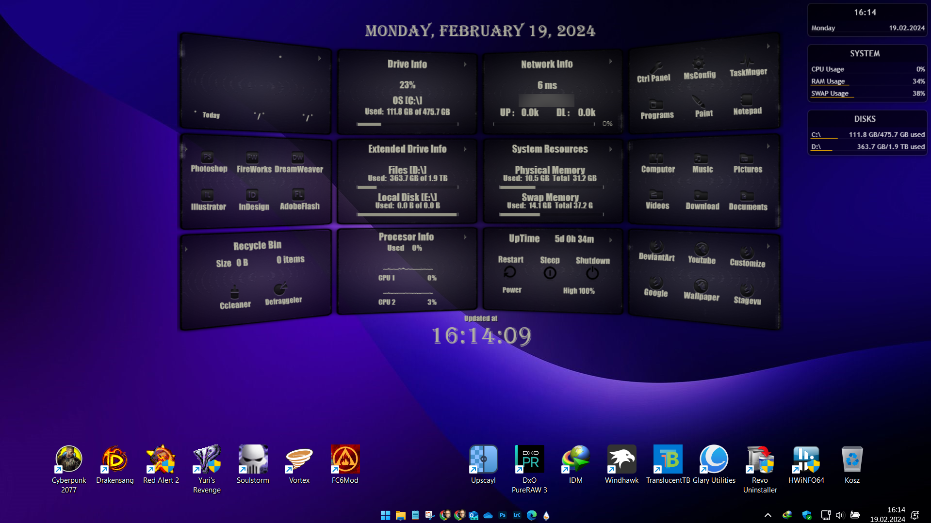 Przydatne programy i narzędzia do Windows: cz. 1. Przezroczysty pasek zadań, monitorowanie ...